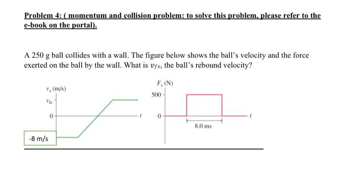 Solved Problem 4: (momentum and collision problem: to solve | Chegg.com