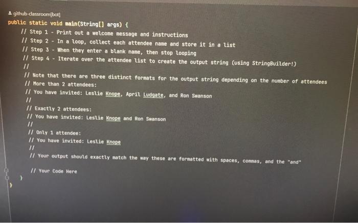 Solved A github-dassroom[bot] public static void | Chegg.com