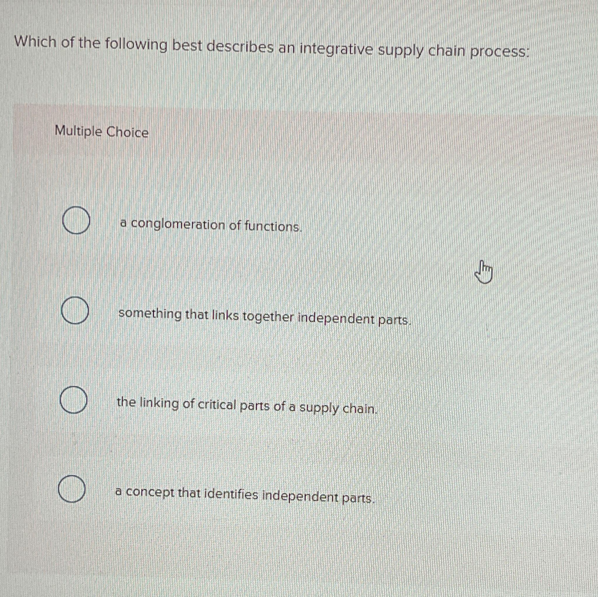 Solved Which of the following best describes an integrative | Chegg.com