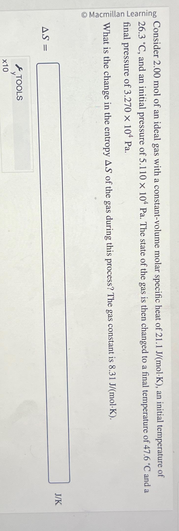 Solved Consider 2.00mol of an ideal gas with a | Chegg.com