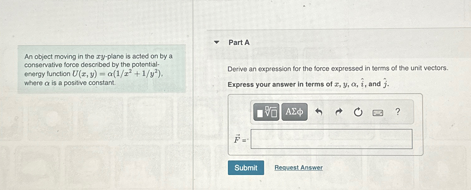 Solved An object moving in the xy-plane is acted on by a | Chegg.com