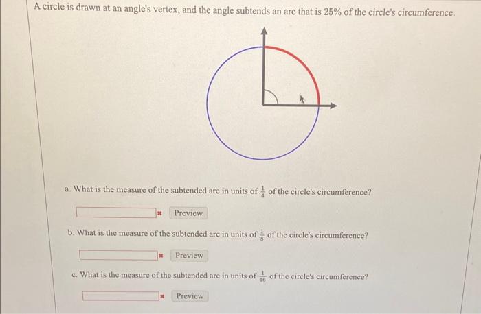 Solved A circle is drawn at an angle's vertex, and the angle | Chegg.com