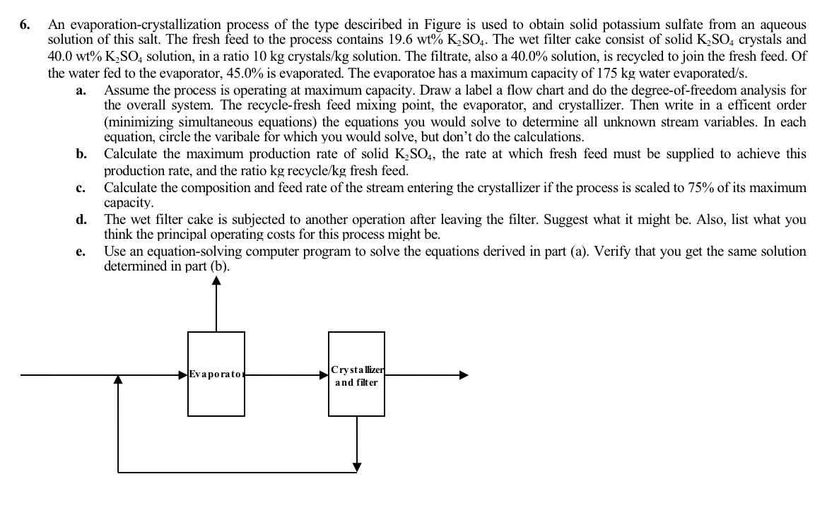 An evaporation-crystallization process of the type | Chegg.com