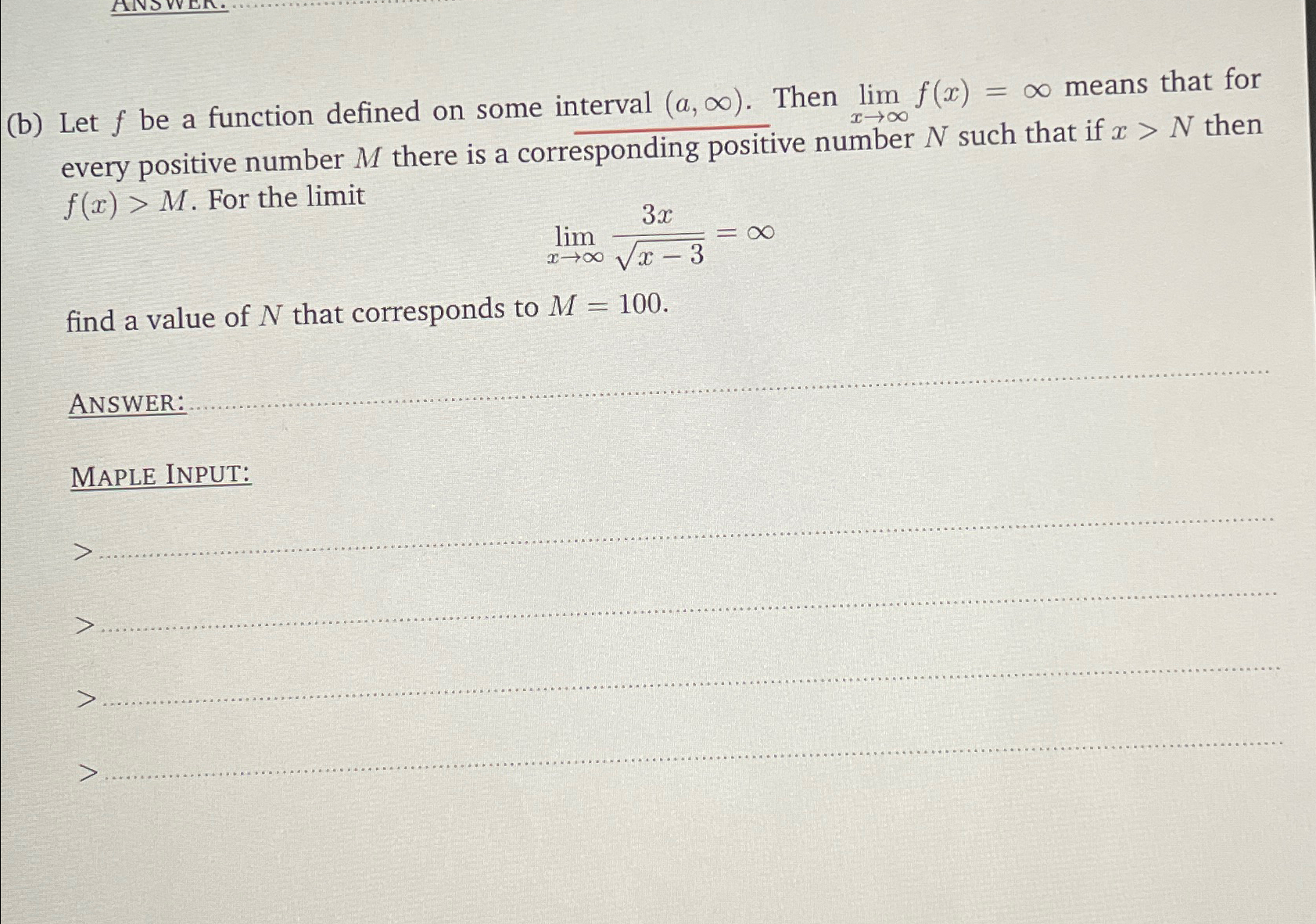 Solved (b) ﻿Let f ﻿be a function defined on some interval | Chegg.com