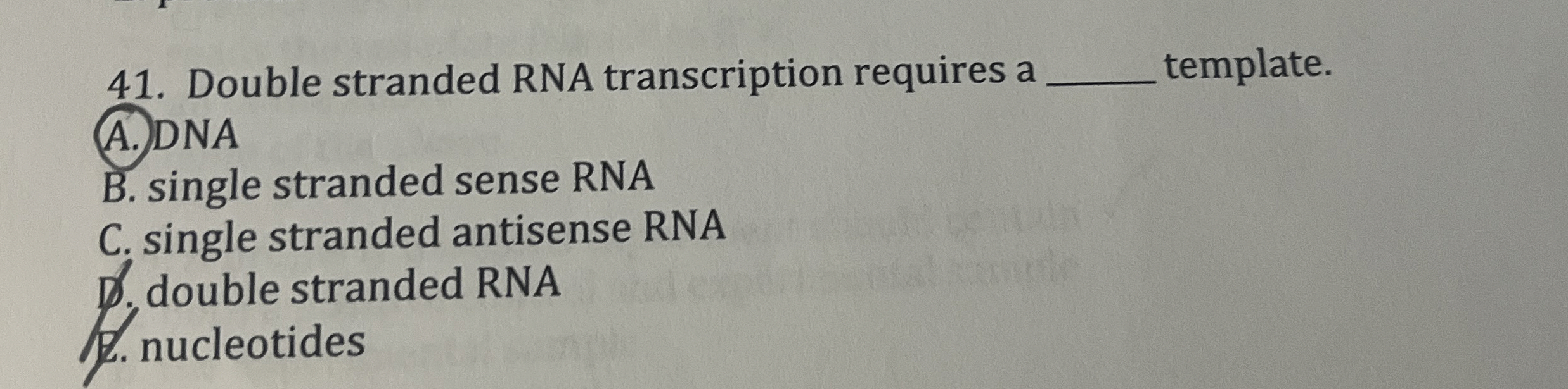 Solved Double stranded RNA transcription requires a q, | Chegg.com