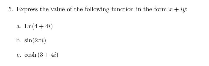 Solved Express the value of the following function in the | Chegg.com