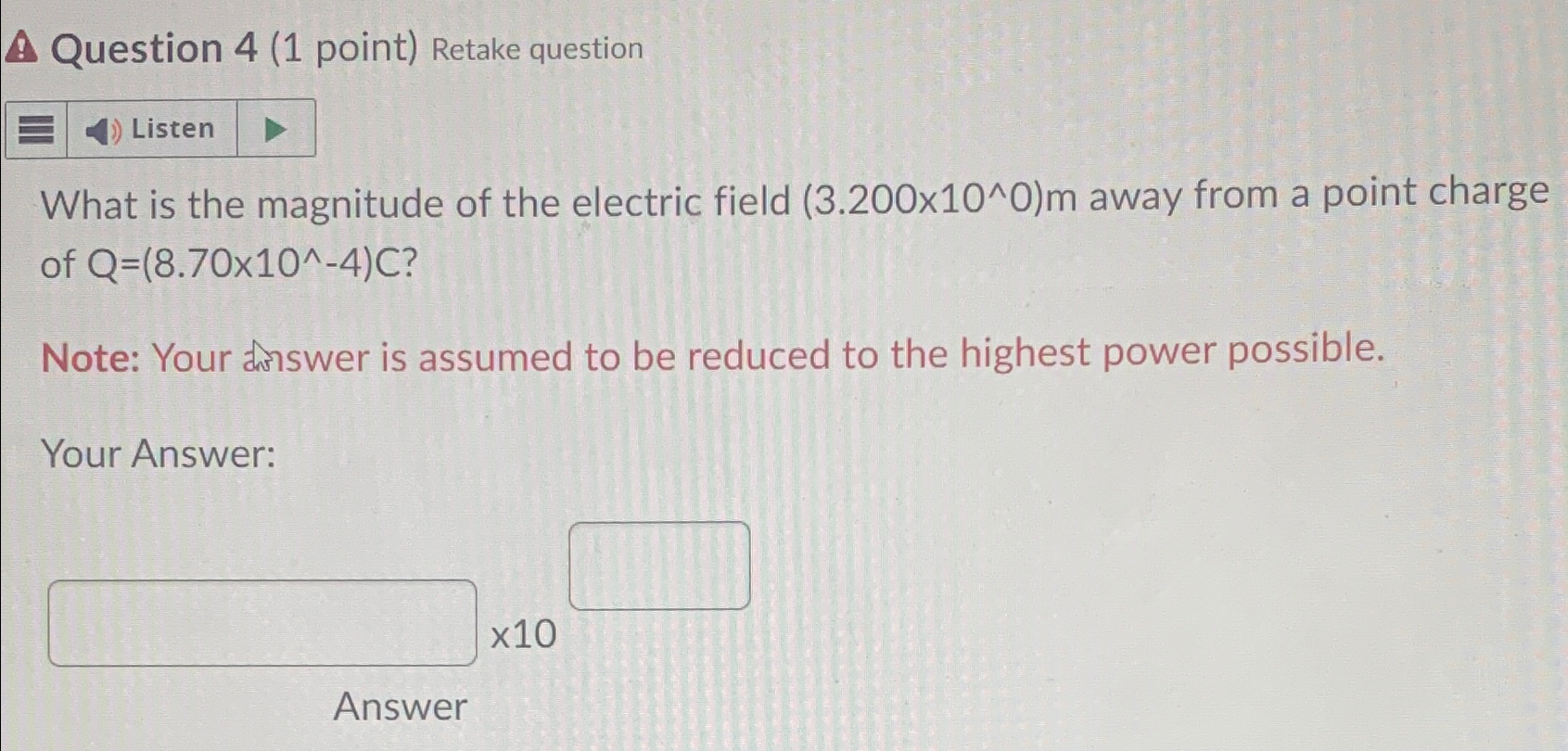 Solved Question 4 (1 ﻿point) ﻿Retake questionWhat is the | Chegg.com