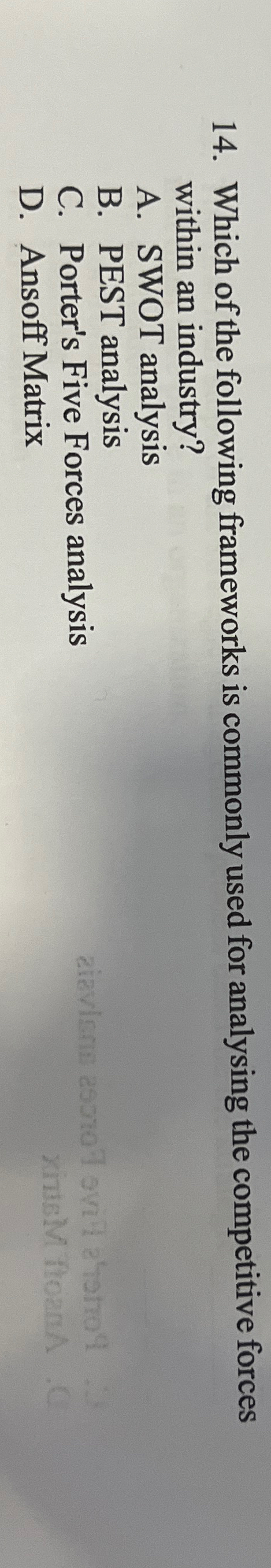 Solved Which of the following frameworks is commonly used | Chegg.com