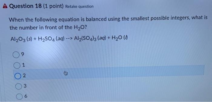 Solved When the following equation is balanced using the | Chegg.com