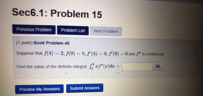 Solved Sec6.1: Problem 15 Previous Problem Problem List Next | Chegg.com