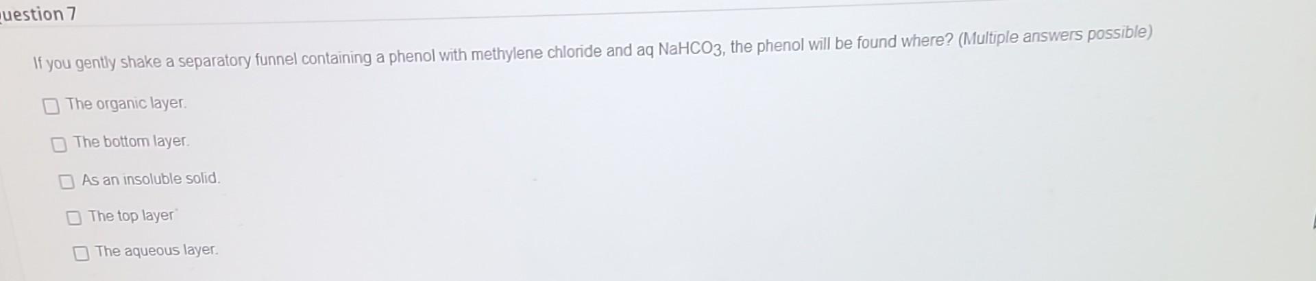 Solved If you gently shake a separatory funnel containing a | Chegg.com