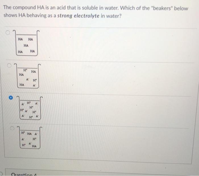 Solved The compound HA is an acid that is soluble in water. | Chegg.com
