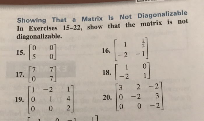 Solved ma nu is 23. = [- 1 0 25. Diagonalizing a Matrix In | Chegg.com