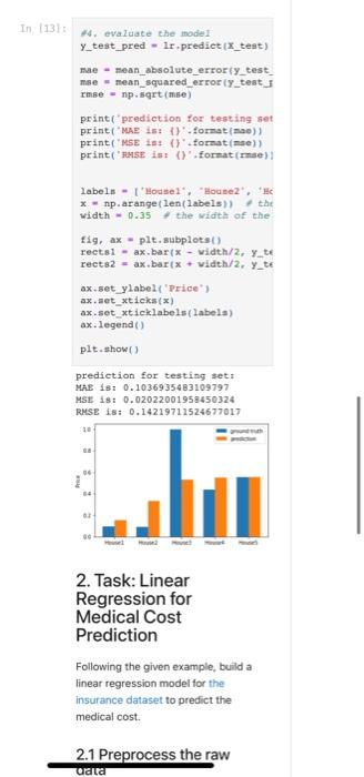 Solved 2. Task: Linear Regression for Medical Cost | Chegg.com