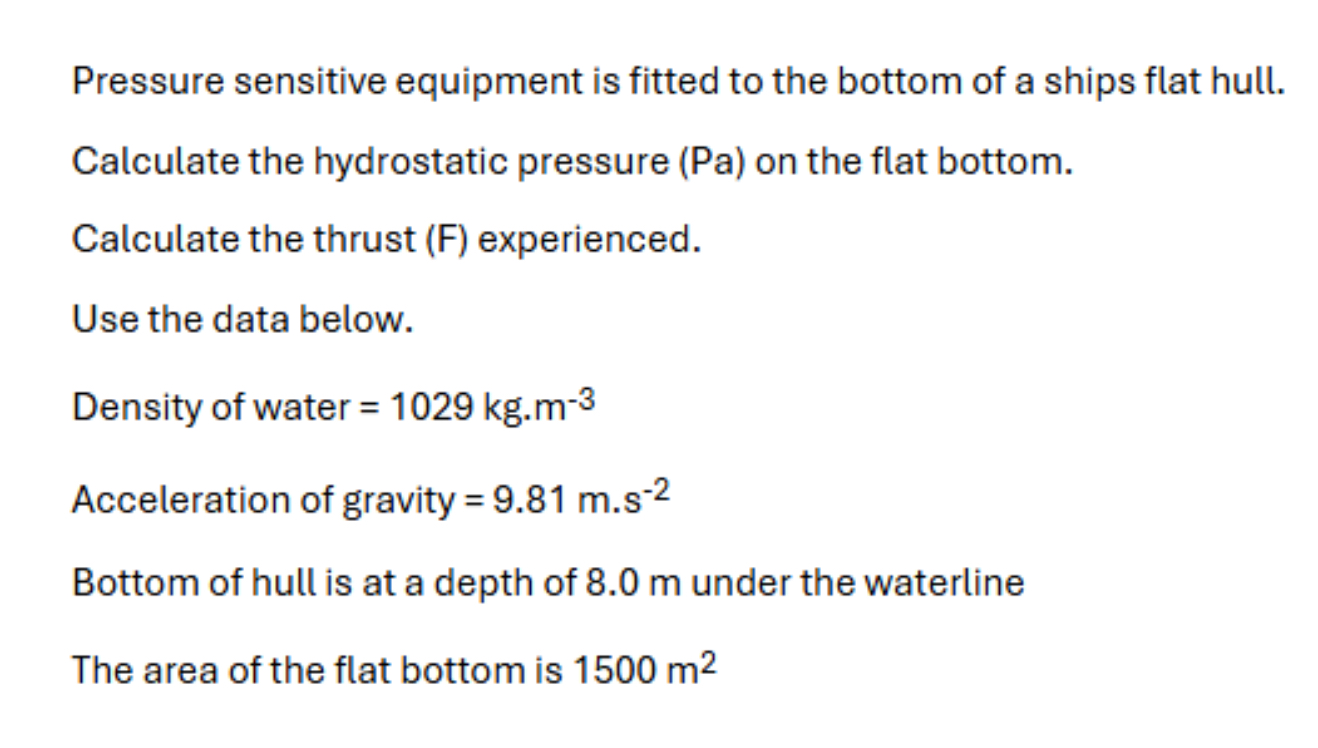 Solved Pressure sensitive equipment is fitted to the bottom | Chegg.com