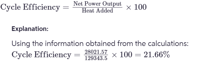 Solved Cycle Efficiency | Chegg.com