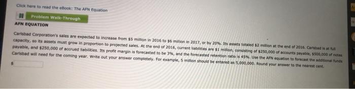 Solved Click here to read the book The AFN Equation Problem | Chegg.com