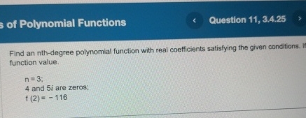 Solved of Polynomial FunctionsQuestion 11, 3.4 .25Find an n | Chegg.com