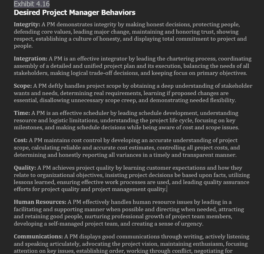 Solved Describe, with examples, how a project manager on a | Chegg.com