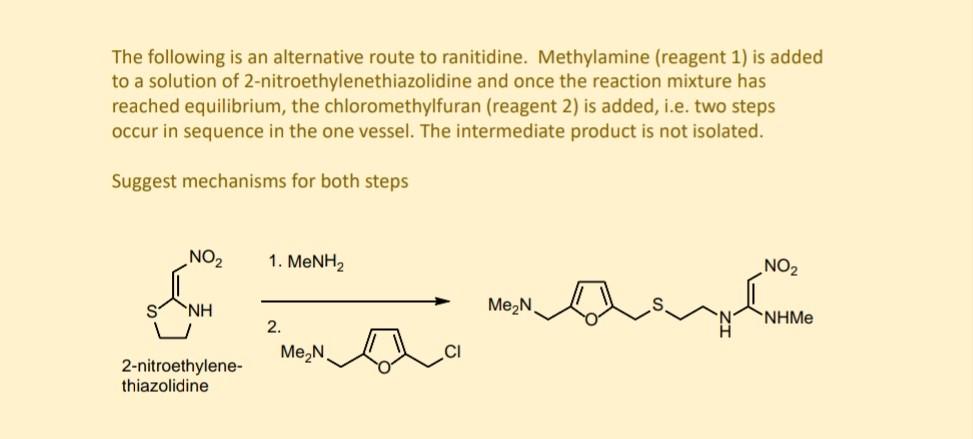 Solved The following is an alternative route to ranitidine. | Chegg.com