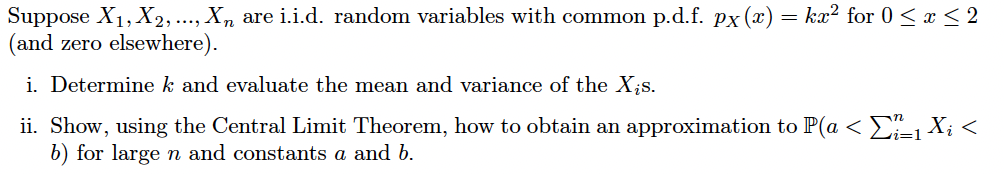 Suppose x1,x2,...,xn ﻿are i.i.d. ﻿random variables | Chegg.com