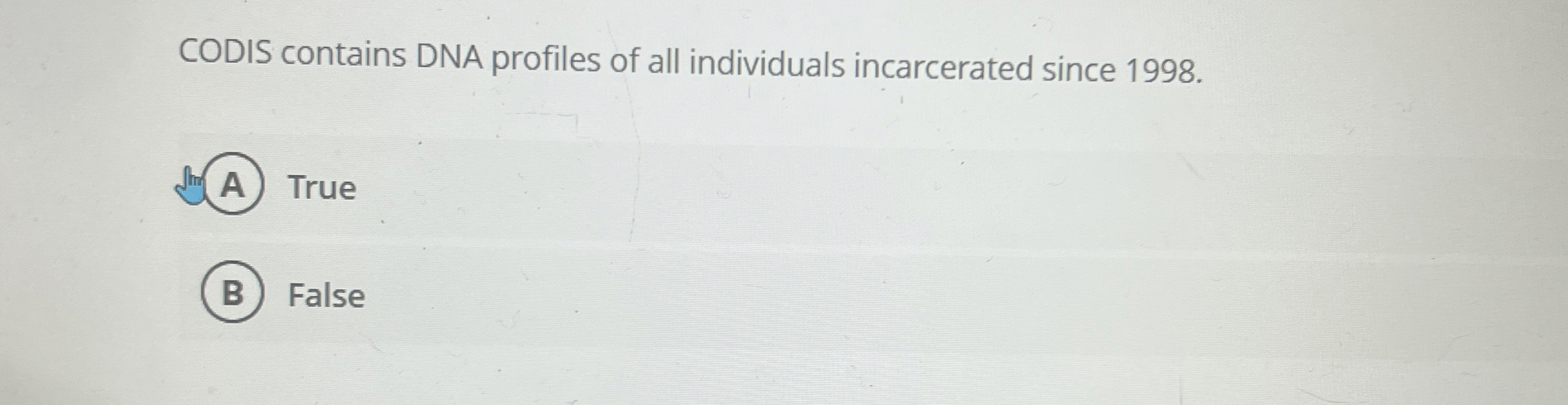 Solved CODIS contains DNA profiles of all individuals | Chegg.com