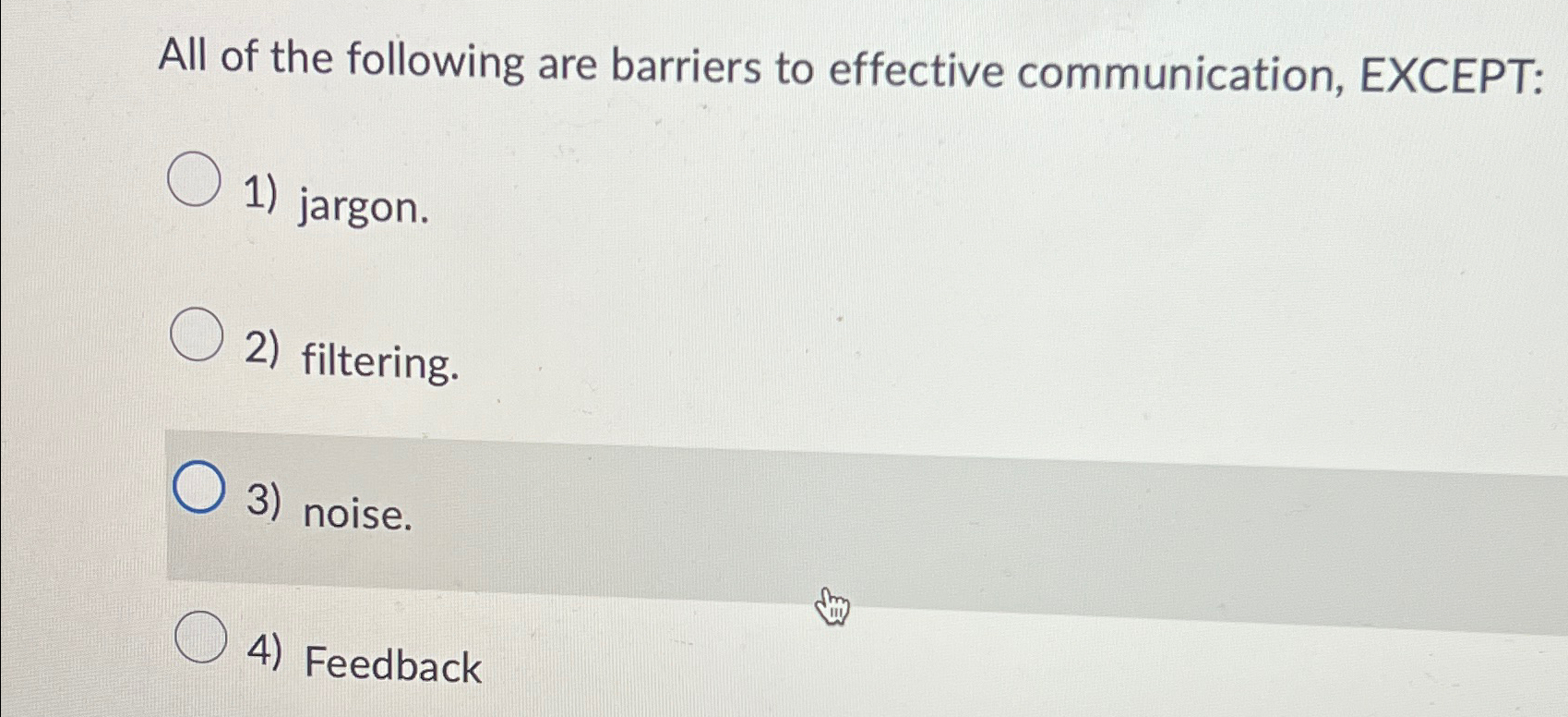 Solved All of the following are barriers to effective | Chegg.com