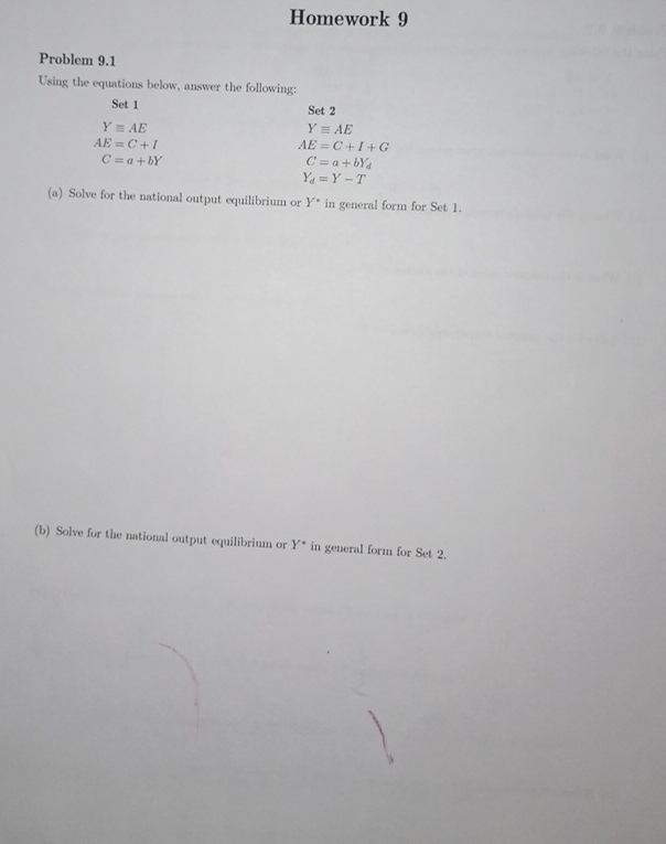 Solved Homework 9Problem 9.1Using the equations below, | Chegg.com
