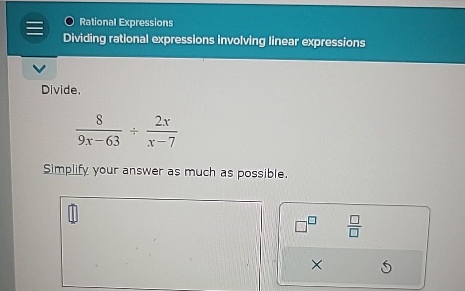 Solved Rational ExpressionsDividing rational expressions | Chegg.com