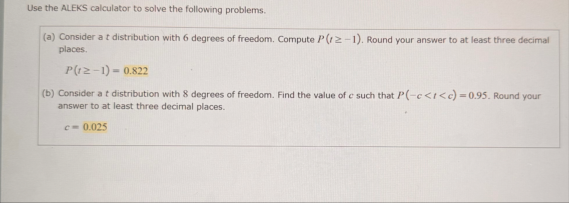 Solved Use the ALEKS calculator to solve the following | Chegg.com