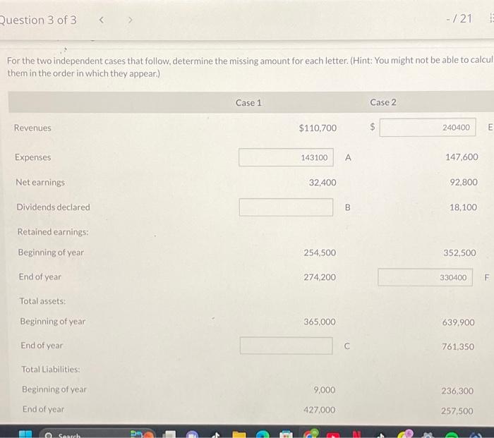 Solved For the two independent cases that follow, determine | Chegg.com