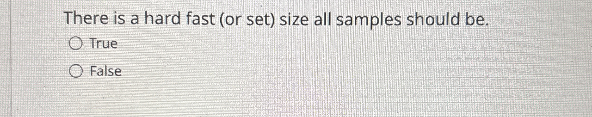Solved There is a hard fast (or set) ﻿size all samples | Chegg.com