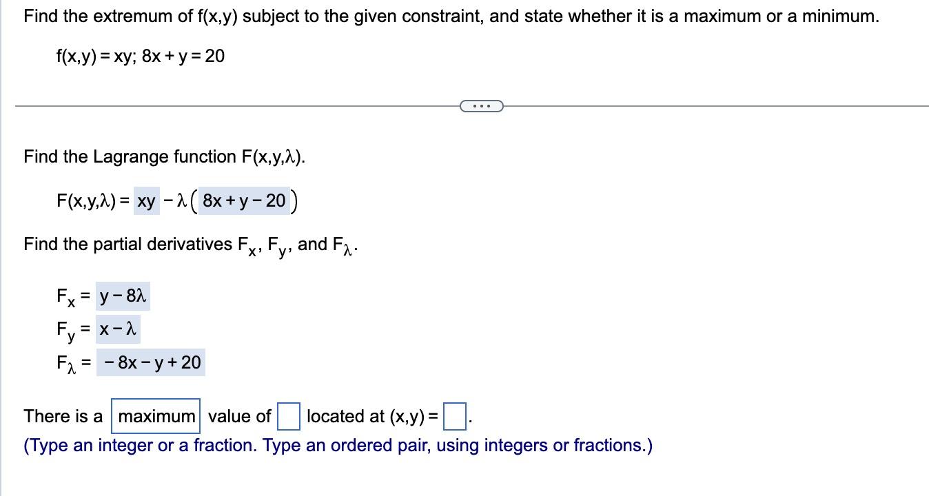 Solved Find the extremum of f(x,y) ﻿subject to the given | Chegg.com