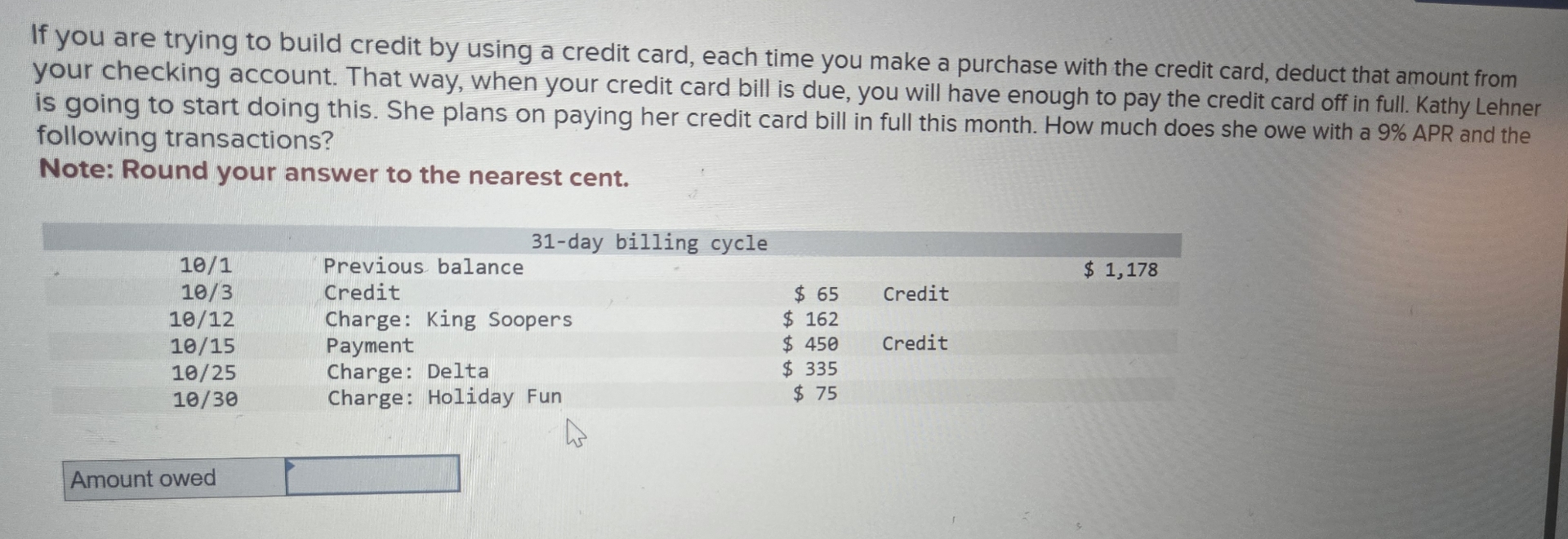 Solved If you are trying to build credit by using a credit | Chegg.com