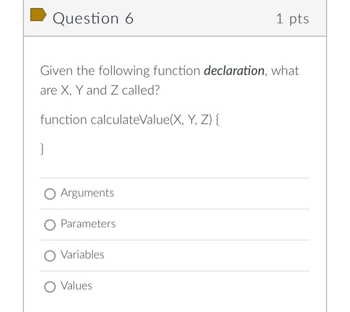 Solved Question 6 } Given the following function | Chegg.com