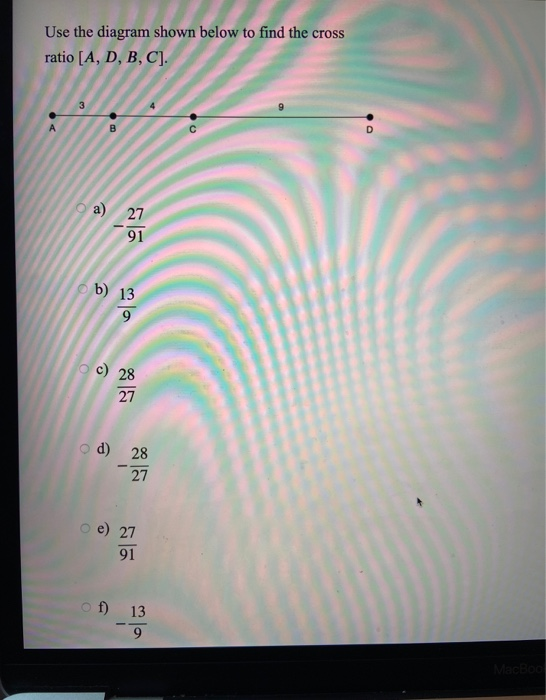 Solved Use the diagram shown below to find the cross ratio | Chegg.com