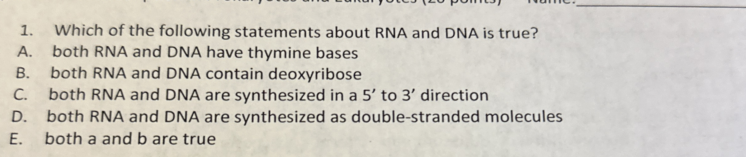 Solved Which of the following statements about RNA and DNA | Chegg.com