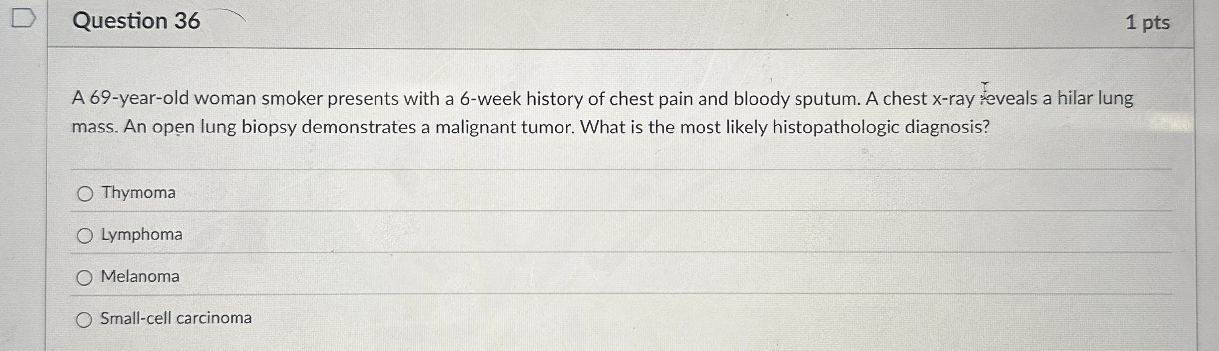 Solved Question 361 ﻿ptsA 69-year-old woman smoker presents | Chegg.com