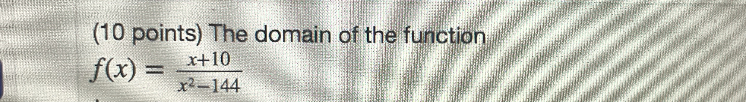 Solved (10 ﻿points) ﻿The domain of the | Chegg.com