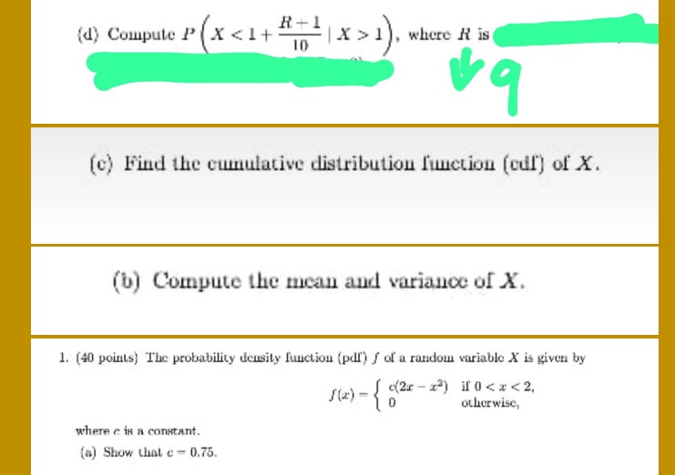 Solved (d) ﻿Compute P(x 1), ﻿where R ﻿is(c) ﻿Find | Chegg.com