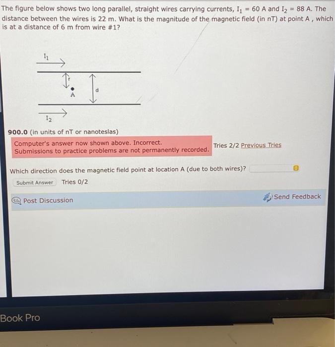 Solved The figure below shows two long parallel, straight | Chegg.com