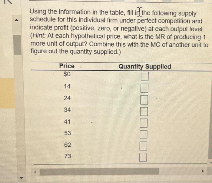 Solved Using the information in the table, fill in_the | Chegg.com