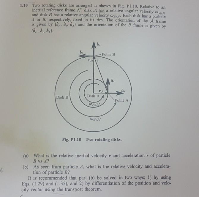Solved 1.10 Two rotating disks are arranged as shown in Fig. | Chegg.com