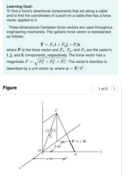 Solved Learning Goal: To find a force's directional | Chegg.com