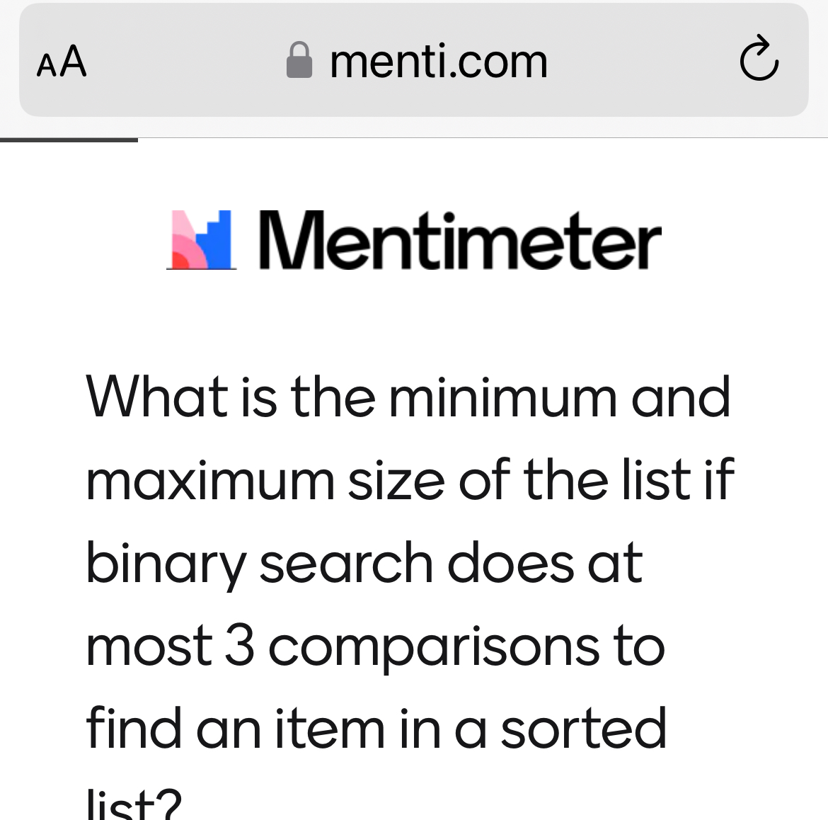 Solved AAmenti.comMentimeterWhat is the minimum and maximum | Chegg.com