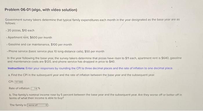 Solved Problem 06-01 (algo, with video solution) Government | Chegg.com