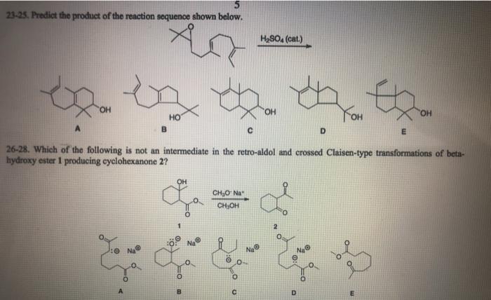 Solved 5 23-25. Predict the product of the reaction sequence | Chegg.com