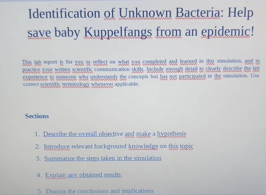 Solved Identification of Unknown Bacteria: Help save baby | Chegg.com