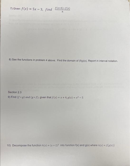 Solved College Algebra Chapter 2 paper HW problems The | Chegg.com