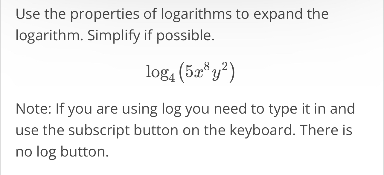 Solved Use the properties of logarithms to expand the | Chegg.com
